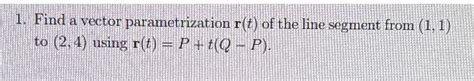 solved find a vector parametrization r t ﻿of the line