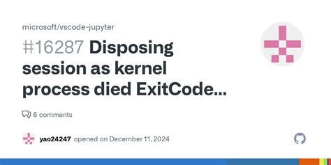 Disposing Session As Kernel Process Died Exitcode 3221225725 · Issue 16287 · Microsoftvscode