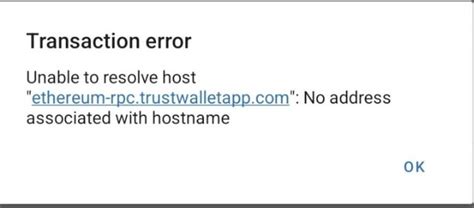 Transaction Error Unable To Resolve Host Is This Common Love To Get It Fixed R