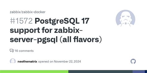 Postgresql 17 Support For Zabbix Server Pgsql All Flavors · Issue