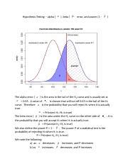 alpha and beta error docx Hypothesis Testing alpha α beta β error and power 1 β The