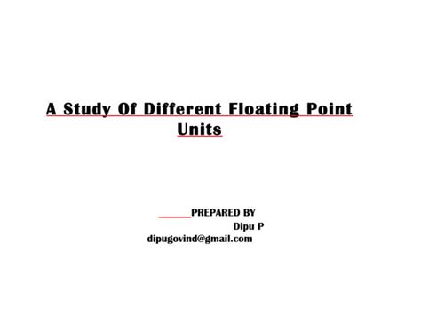 Floating Point Units Ppt