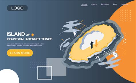 사물의 산업 인터넷 방문 페이지 템플릿 최신 클라우드 기술 및 네트워킹 개념 기술자에 대한 스톡 벡터 아트 및 기타 이미지 기술자 네트워크 서버 데이터 Istock