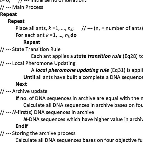 Acs Algorithms For Dna Sequence Design Problem Download Scientific Diagram