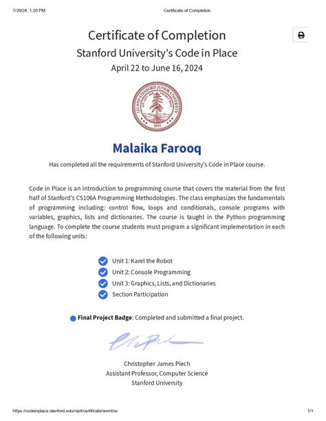 Malaika F On Linkedin Python Stanforduniversity Codeinplace