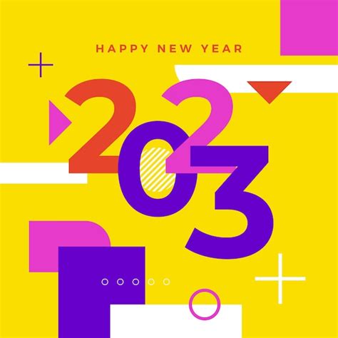 새해 복 많이 받으세요 2023 소셜 미디어 템플릿 및 인사말 카드 디자인 프리미엄 벡터