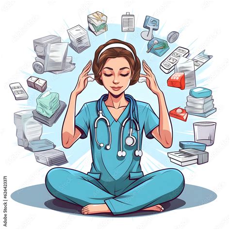 Clipart Of A Nurse Conducting A Stress Management Workshop For Hospital