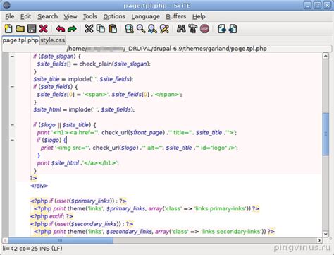 Scite текстовый редактор с подсветкой синтаксиса для Linux Программы для Linux