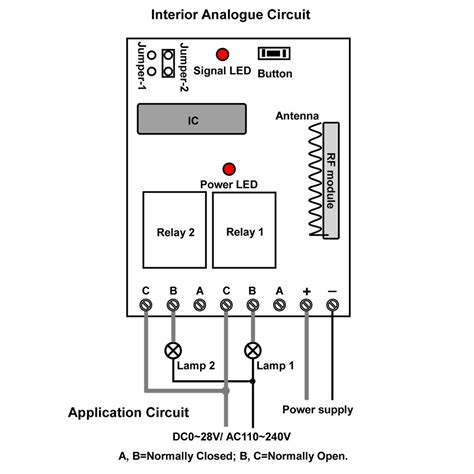 2 Function Rf Self Locking On Off Controller Receiver Dc Power Output