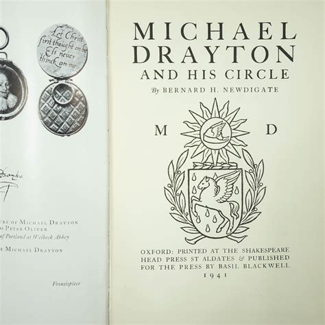 Michael Drayton And His Circle By Newdigate Bernard H Good Hardcover 1941 Jacket And Cloth