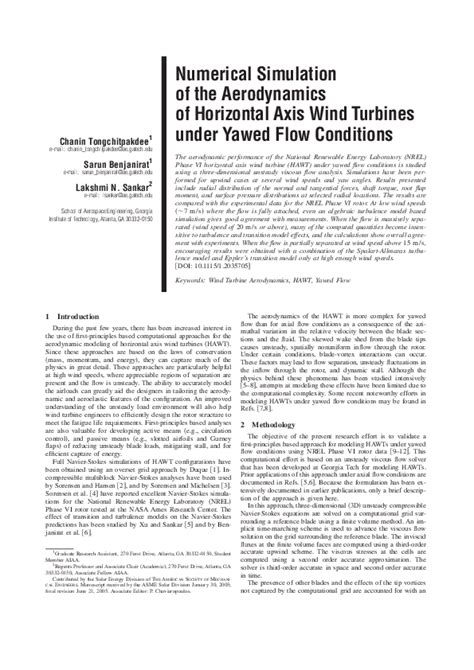 Pdf Numerical Simulation Of The Aerodynamics Of Horizontal Axis Wind Turbines Under Yawed Flow