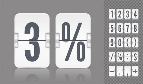 Premium Vector Numeric Flip Scoreboard Set With Reflections Floating On Different Heights For