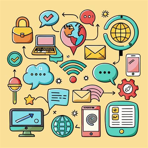 Networking Services Icons Communication And Networking Vector Premium Ai Generated Vector