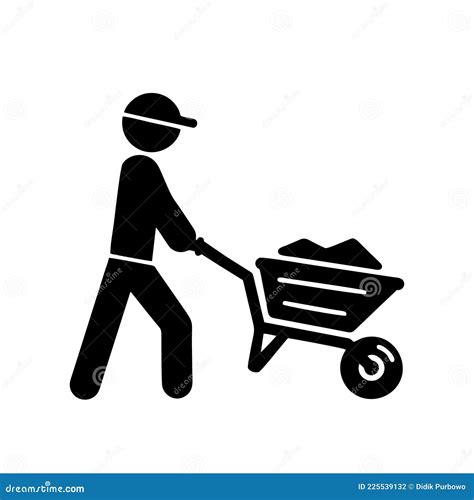 Wheelbarrow Icon Isolated On White Background Wheelbarrow Icon Stock