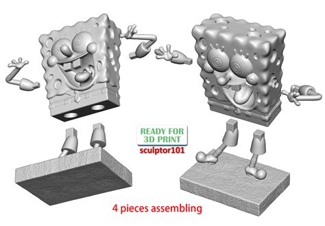 🎨 Spongebob Squarepants Fan Art 3d Printable Model・ 3d File For ・cults