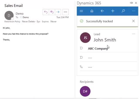 How To Track Outlook Emails In Dynamics 365 — Syvantis Technologies Inc