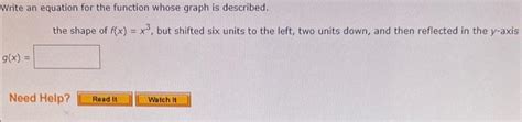 Solved Write An Equation For The Function Whose Graph Is Chegg