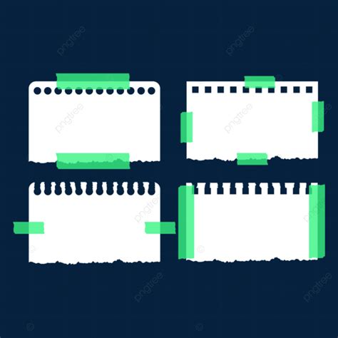 테이프가 있는 직사각형 찢어진 메모지 직사각형 노트 줄자 Png 일러스트 및 벡터 에 대한 무료 다운로드 Pngtree