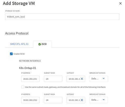 configuration ontap iscsi de netapp