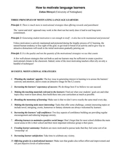 How To Motivate Language Learners Pdf