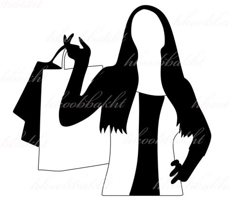 خرید و قیمت دانلود طرح وکتور زن مو بلند و دست به کمر به همراه پاکت های خرید جهت طراحی تراکت