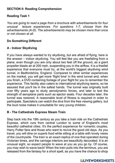 Aptis Reading Practice Test B2 Emanuel Hills Reading Worksheets