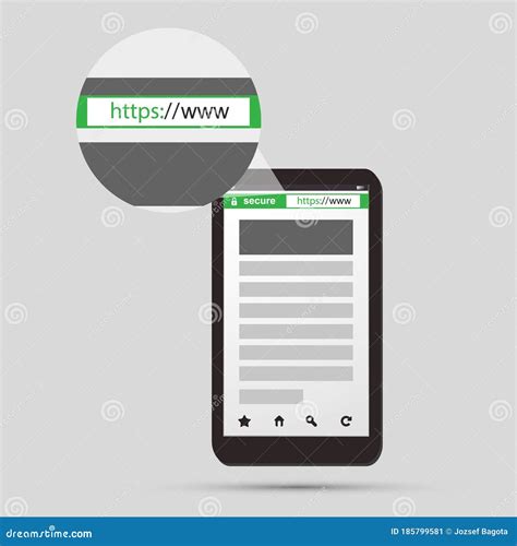 Protocol Safe Communication Secure Browsing On Mobile Devices Stock Vector
