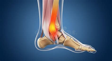 Illustration Of A Human Foot S Anatomy Showing Bones Muscles And Tendons Stock Illustration