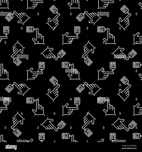 Glucose Meter Vector Glucometer Concept Thin Line Dark Seamless Pattern