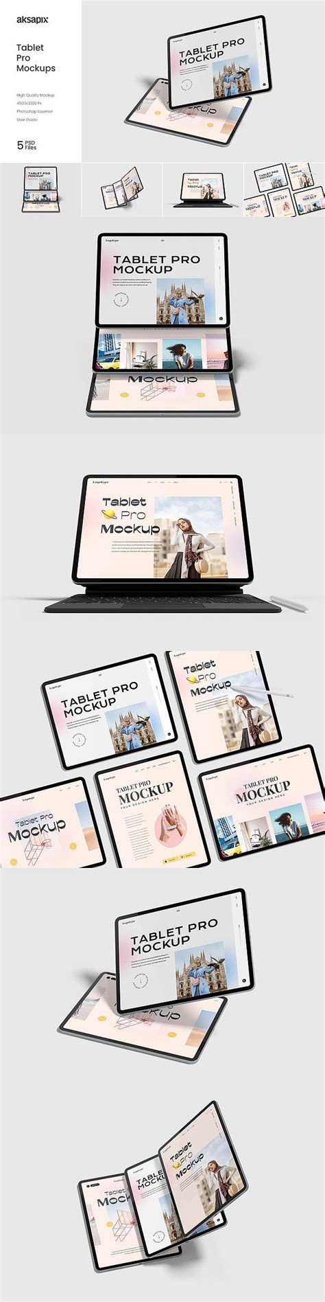 平板电脑iPadPro屏幕展示样机 PSD