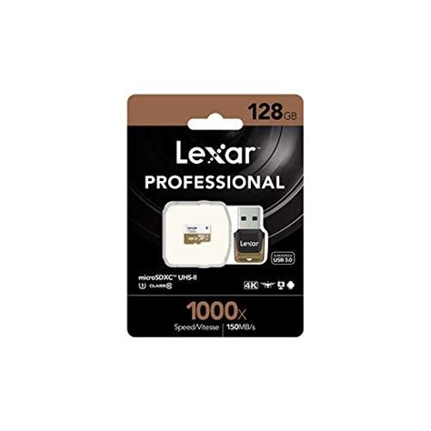 lexar 128 gb high performance 1000x microsdhc sdxc uhs ii memory card for 119