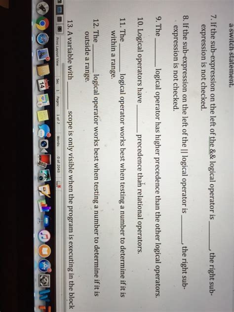 Solved It The Sub Expression On The Left Of The Andand Logical