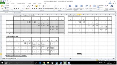 Numerical Analysis Of Minimum Cost Network Flow With Queuing Stations