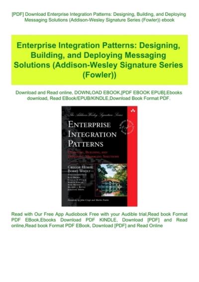 Pdf Download Enterprise Integration Patterns Designing Building And Deploying Messaging