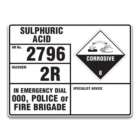 Sulphuric Acid Signs And Labels Safety Sign And Label