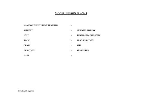 Model Lesson Plan I And Ii Pdf