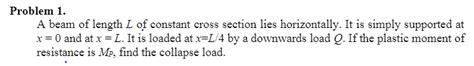 Solved Problem 1 A Beam Of Length L Of Constant Cross