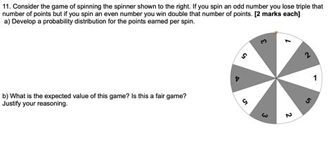 Solved Consider The Game Of Spinning The Spinner Shown To