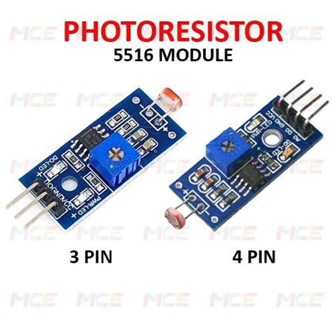 3 4 Pin Gl 5516 Photoresistor Sensor Module Light Dependent Resistor Ldr Compatible Arduino