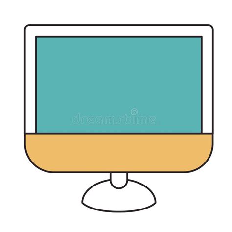 Silhouette Color Sections Of Lcd Monitor Stock Vector Illustration Of Desktop Electronics