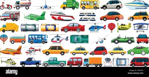 Set Of Transportation Vehicle Illustration Stock Vector Image And Art Alamy