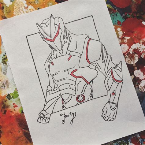 Fortnite Season 4 Omega Skin Line Art Fortnite Skin Sketch Fortnite