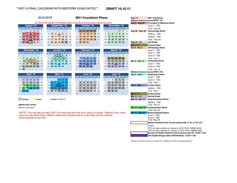 Midterm Exam Dates Calendar Important Dates Exam Schedule Academic Calendar