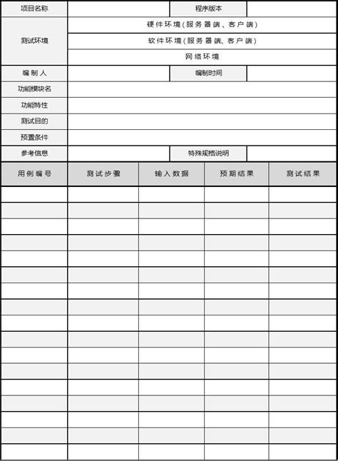 软件测试用例excel模版文档之家
