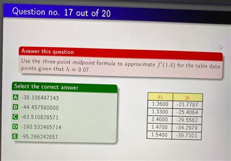 Answer This Question Use The Forward Difference