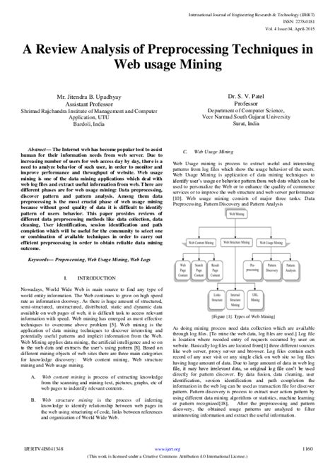 pdf ijert a review analysis of preprocessing techniques in web usage