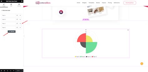 how to use polar area chart widget of enter addons enter addons