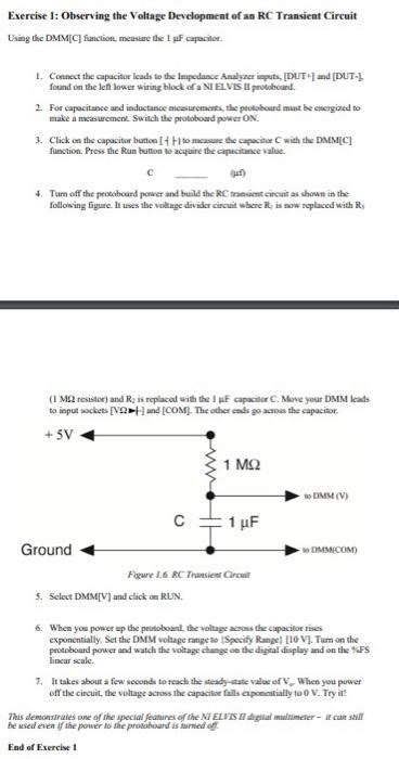 Solved Exercise Observing The Voltage Development Of An Chegg
