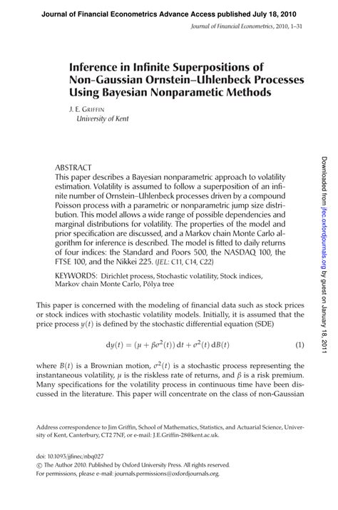 Pdf Inference In Infinite Superpositions Of Non Gaussian Ornstein Uhlenbeck Processes Using