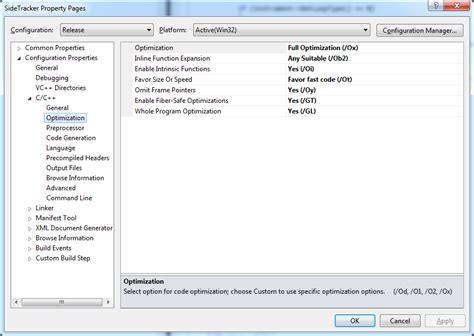 Visual Studio Compile Settings